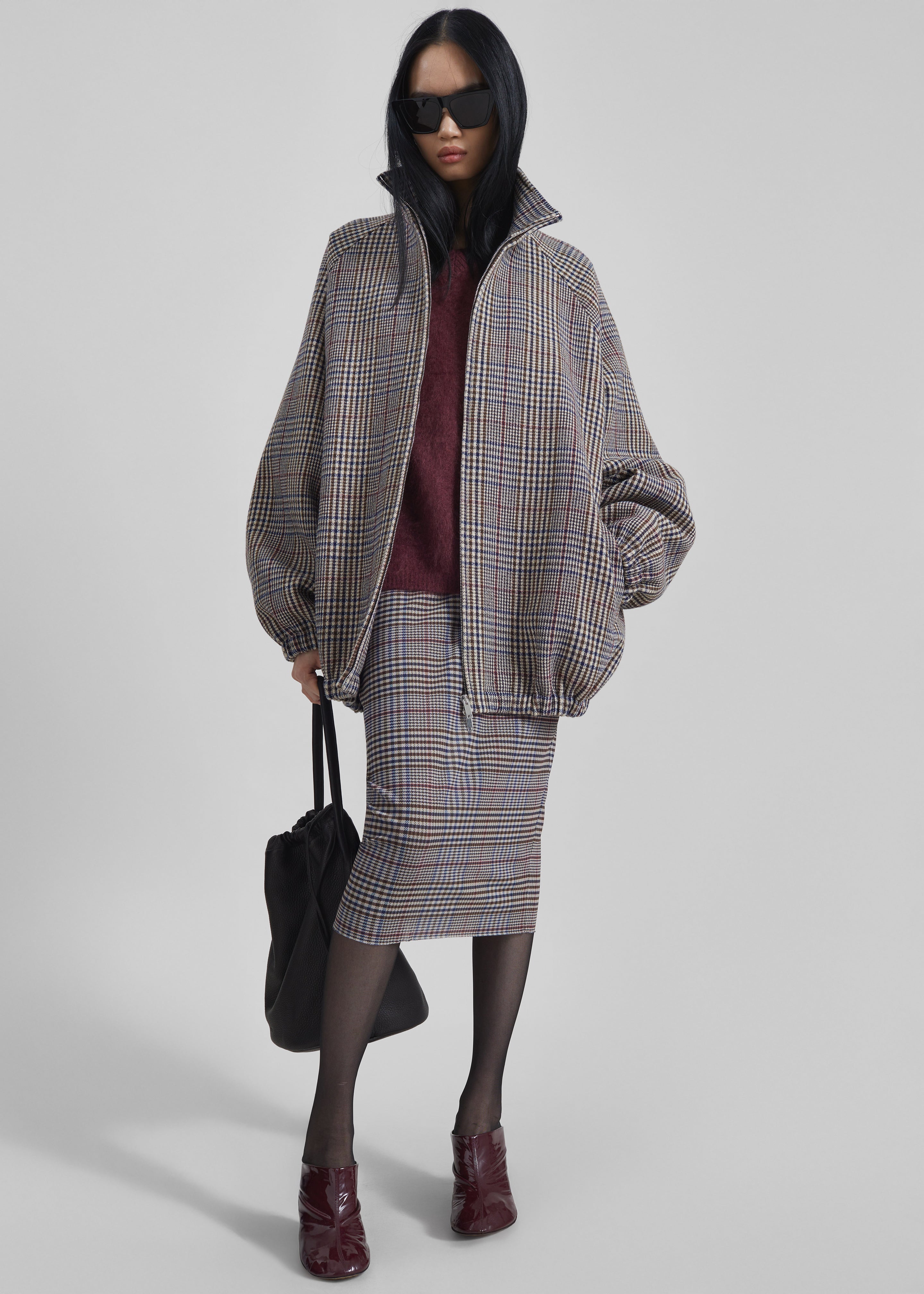 Baxter Wool Track Jacket - Beige Glen Plaid – The Frankie Shop Europe