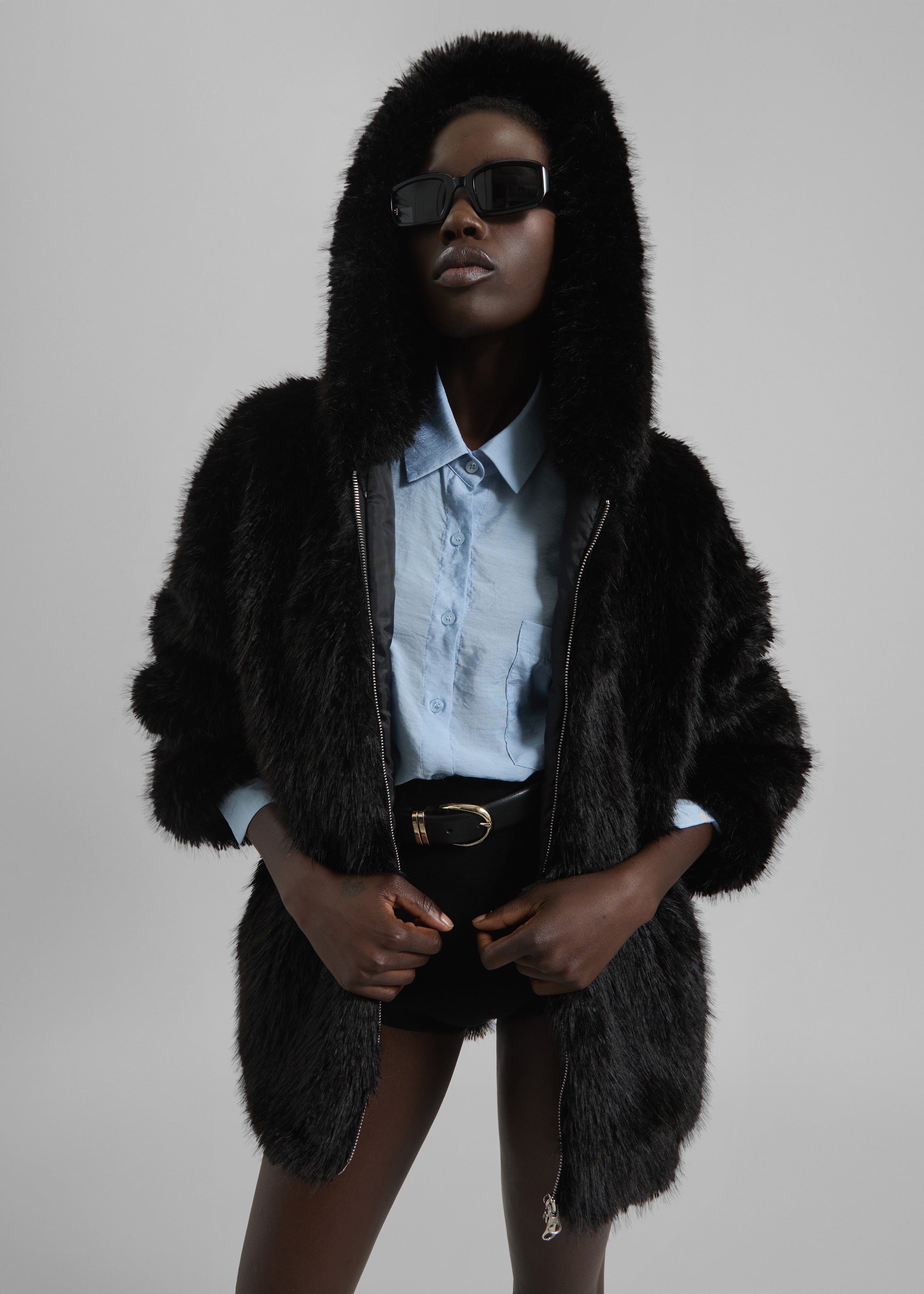 Skarn Faux Fur Jacket - Black – The Frankie Shop Europe