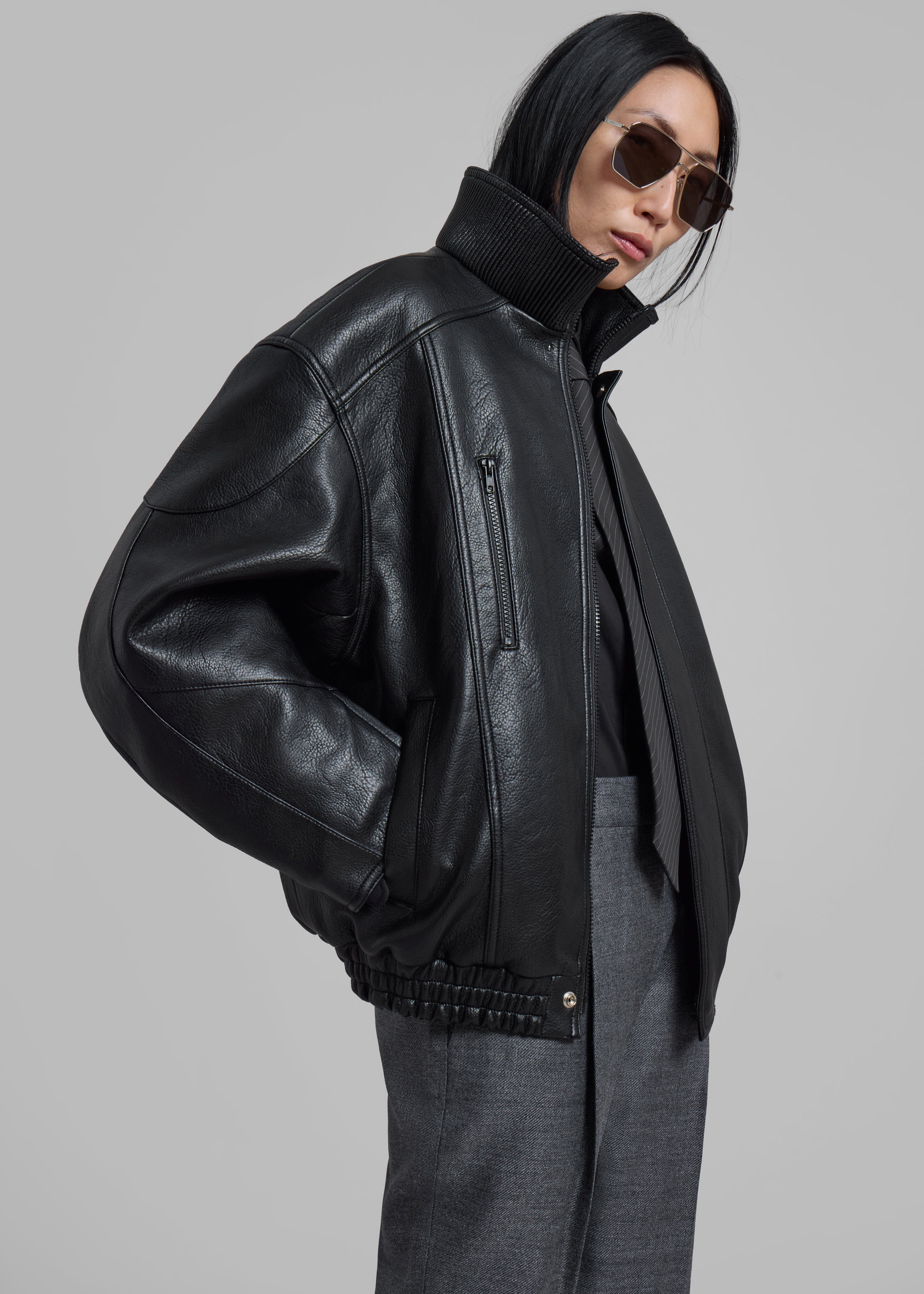 Zion Quilted Bomber Jacket - Black – Frankie Shop Europe