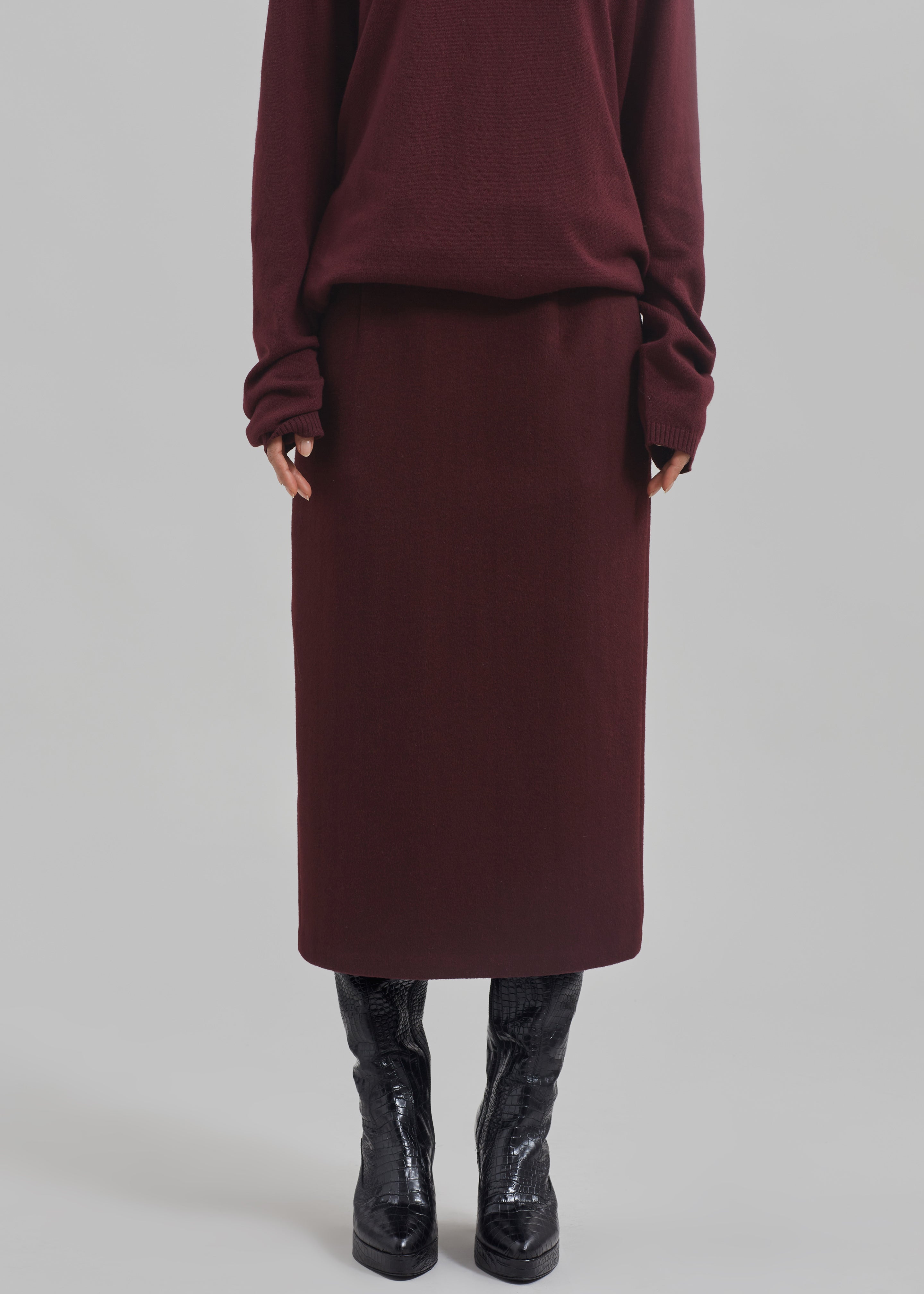 Arley Midi Skirt Burgundy