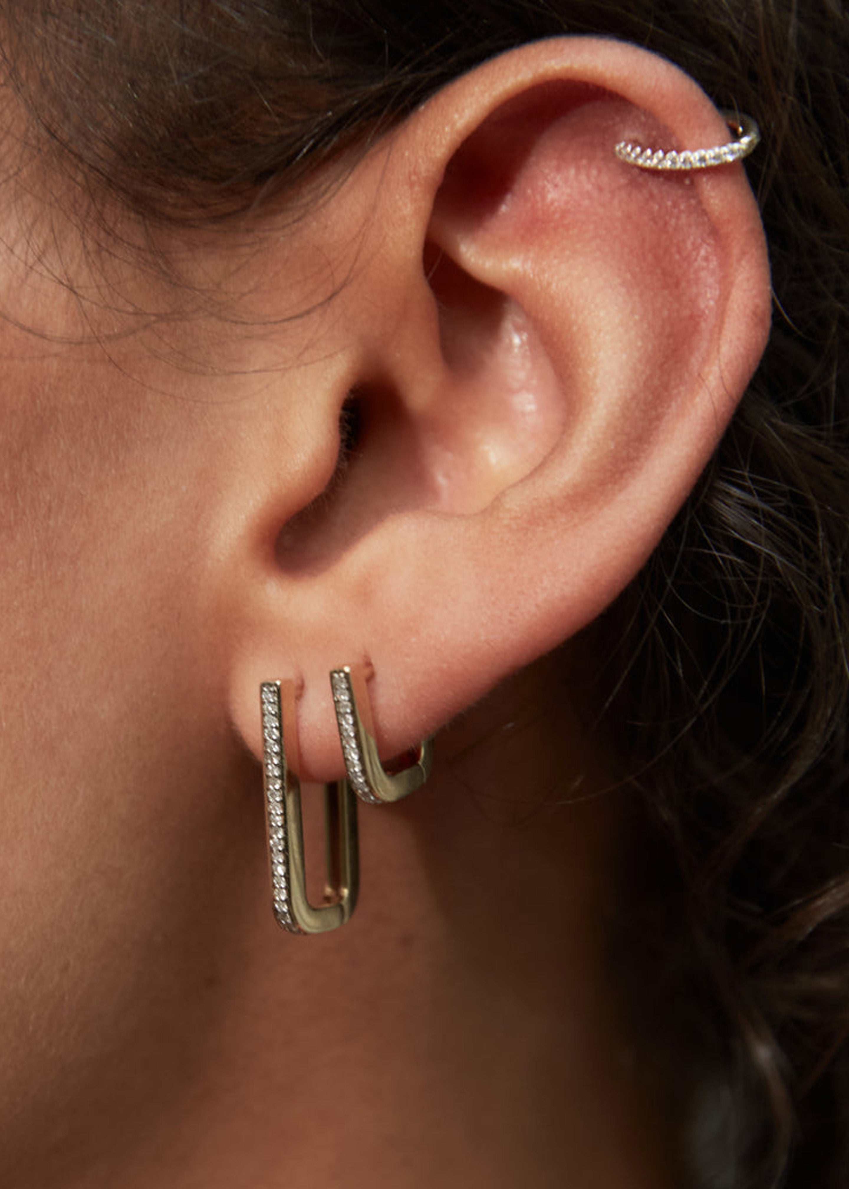 Otiumberg Small Diamond Edge Hoop - Gold – Frankie Shop Europe